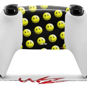 WraptorSkinz Skin Wrap compatible with Sony PS5 DualSense Controller Smileys on Black (CONTROLLER NOT INCLUDED)