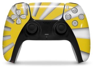 wraptorskinz skin wrap compatible with sony ps5 dualsense controller rising sun japanese flag yellow (controller not included)