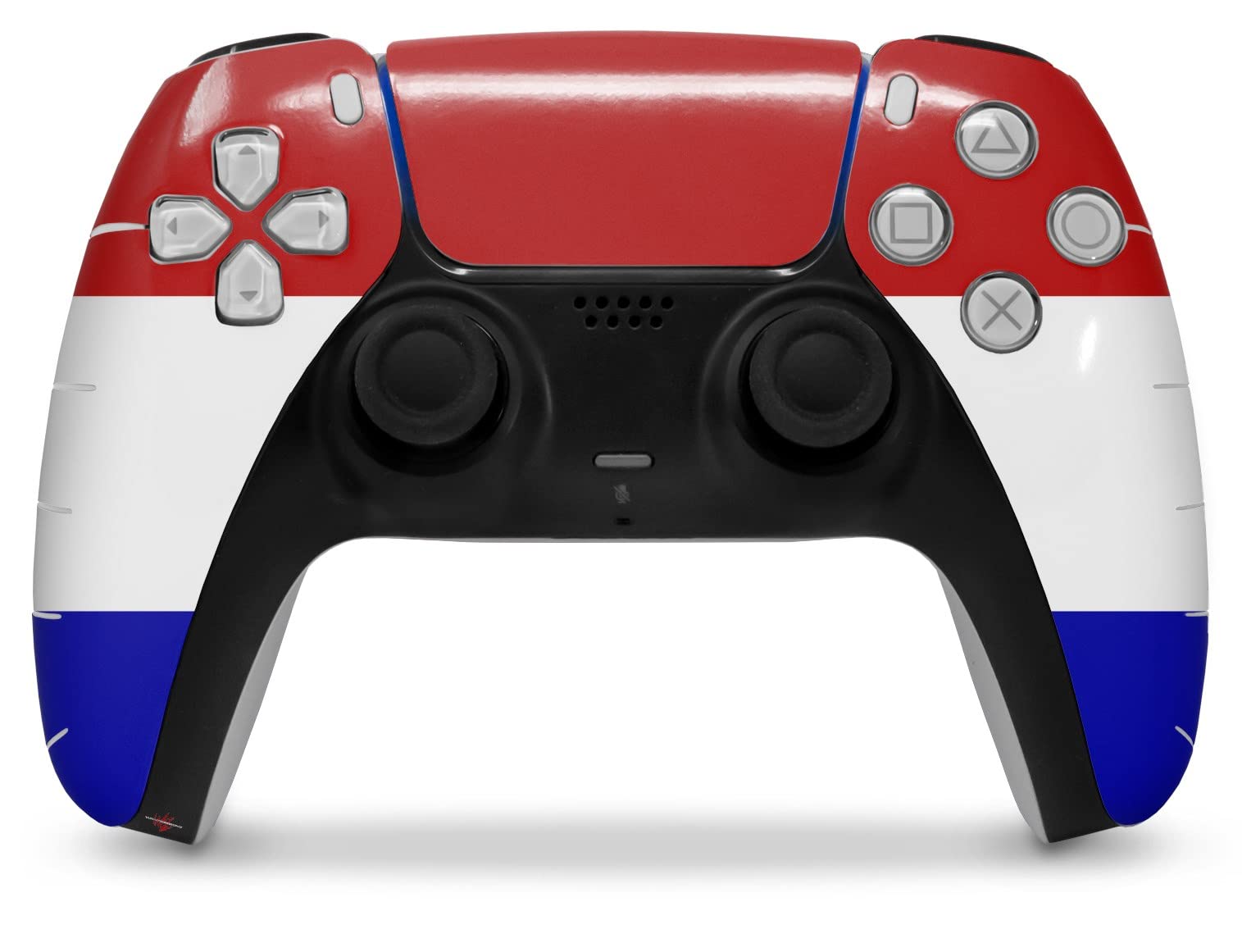 WraptorSkinz Skin Wrap compatible with Sony PS5 DualSense Controller Red White and Blue (CONTROLLER NOT INCLUDED)