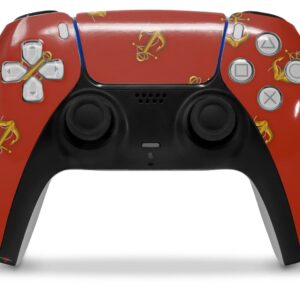 WraptorSkinz Skin Wrap compatible with Sony PS5 DualSense Controller Anchors Away Red Dark (CONTROLLER NOT INCLUDED)