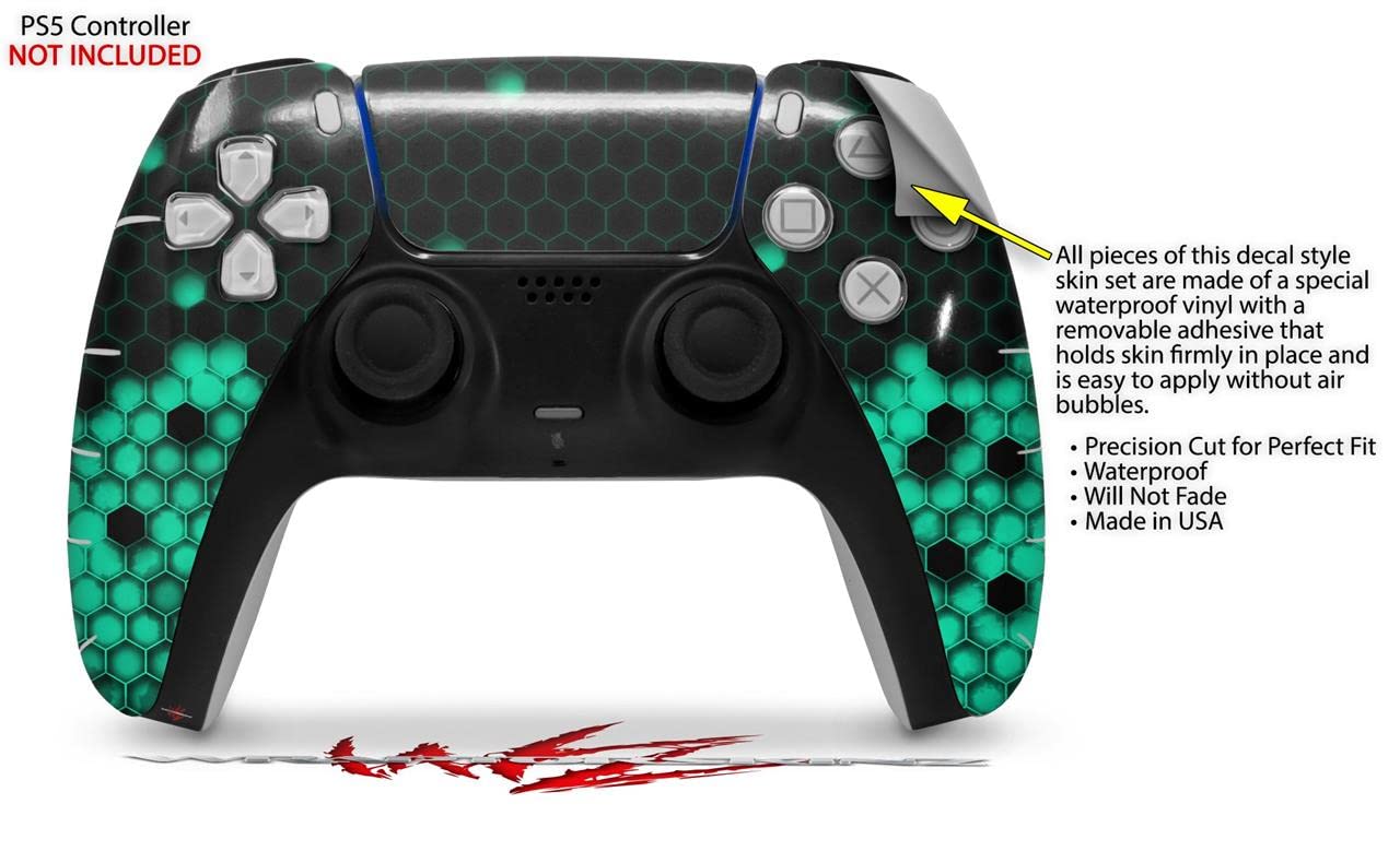 WraptorSkinz Skin Wrap compatible with Sony PS5 DualSense Controller HEX Seafoan Green (CONTROLLER NOT INCLUDED)