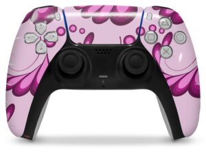 wraptorskinz skin wrap compatible with sony ps5 dualsense controller petals pink (controller not included)