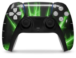 wraptorskinz skin wrap compatible with sony ps5 dualsense controller lightning green (controller not included)