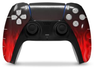 wraptorskinz skin wrap compatible with sony ps5 dualsense controller fire red (controller not included)