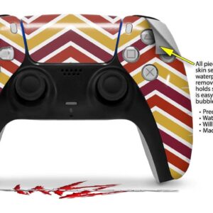 WraptorSkinz Skin Wrap compatible with Sony PS5 DualSense Controller Zig Zag Yellow Burgundy Orange (CONTROLLER NOT INCLUDED)