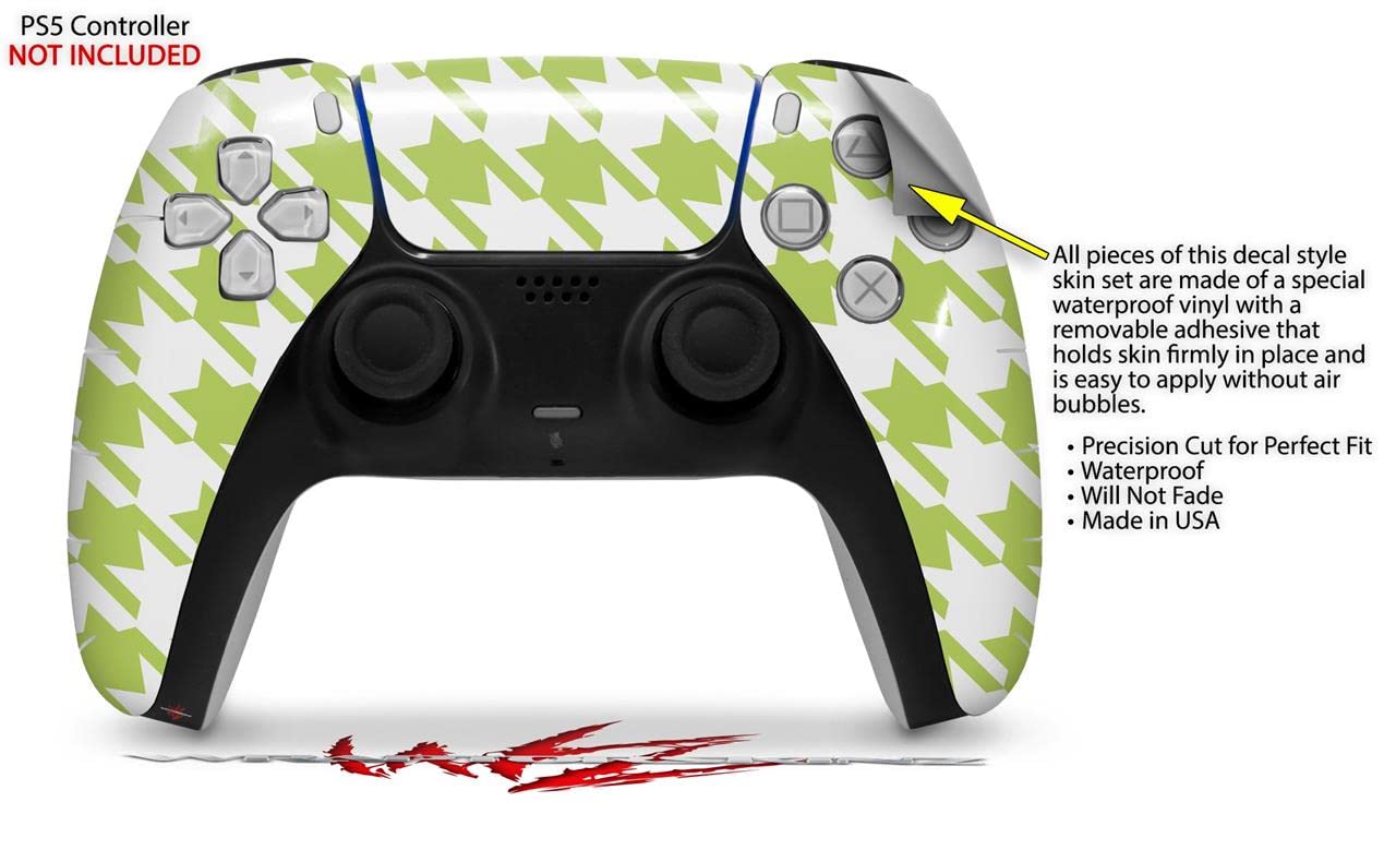 WraptorSkinz Skin Wrap Compatible with Sony PS5 DualSense Controller Houndstooth Sage Green (Controller NOT Included)