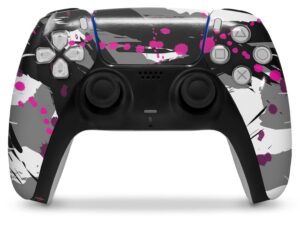 wraptorskinz skin wrap compatible with sony ps5 dualsense controller abstract 02 pink (controller not included)