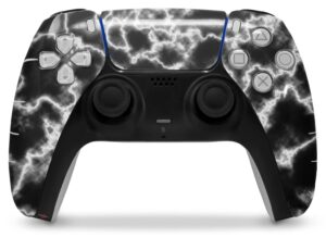 wraptorskinz skin wrap compatible with sony ps5 dualsense controller electrify white (controller not included)