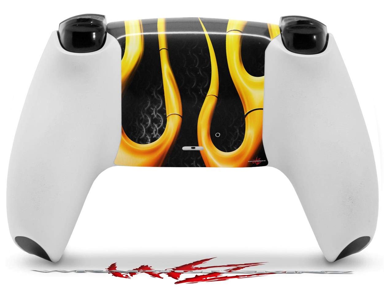 WraptorSkinz Skin Wrap compatible with Sony PS5 DualSense Controller Metal Flames (CONTROLLER NOT INCLUDED)