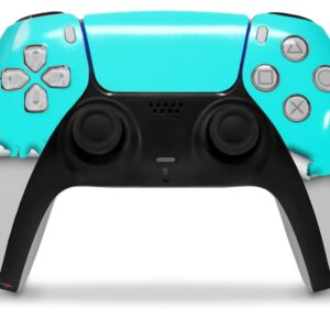 WraptorSkinz Skin Wrap compatible with Sony PS5 DualSense Controller Ripped Colors Neon Teal Gray (CONTROLLER NOT INCLUDED)