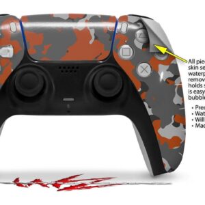 WraptorSkinz Skin Wrap compatible with Sony PS5 DualSense Controller WraptorCamo Old School Camouflage Camo Orange Burnt (CONTROLLER NOT INCLUDED)