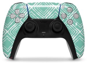 wraptorskinz skin wrap compatible with sony ps5 dualsense controller wavey seafoam green (controller not included)