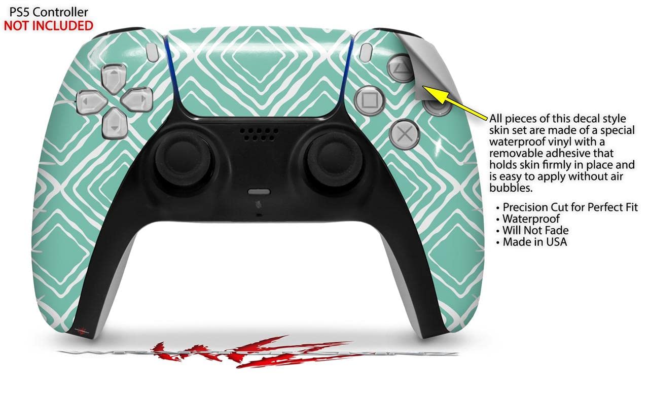 WraptorSkinz Skin Wrap compatible with Sony PS5 DualSense Controller Wavey Seafoam Green (CONTROLLER NOT INCLUDED)