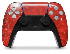 wraptorskinz skin wrap compatible with sony ps5 dualsense controller stardust red (controller not included)