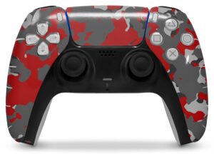 wraptorskinz skin wrap compatible with sony ps5 dualsense controller wraptorcamo old school camouflage camo red (controller not included)