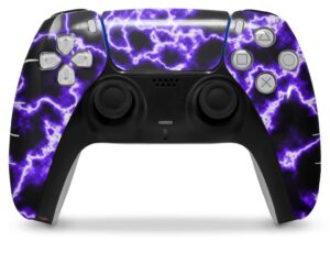 wraptorskinz skin wrap compatible with sony ps5 dualsense controller electrify purple (controller not included)