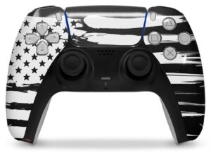 wraptorskinz skin wrap compatible with sony ps5 dualsense controller brushed usa american flag (controller not included)