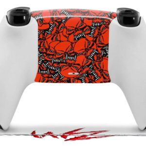 WraptorSkinz Skin Wrap compatible with Sony PS5 DualSense Controller Scattered Skulls Red (CONTROLLER NOT INCLUDED)