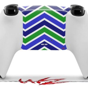 WraptorSkinz Skin Wrap compatible with Sony PS5 DualSense Controller Zig Zag Blue Green (CONTROLLER NOT INCLUDED)