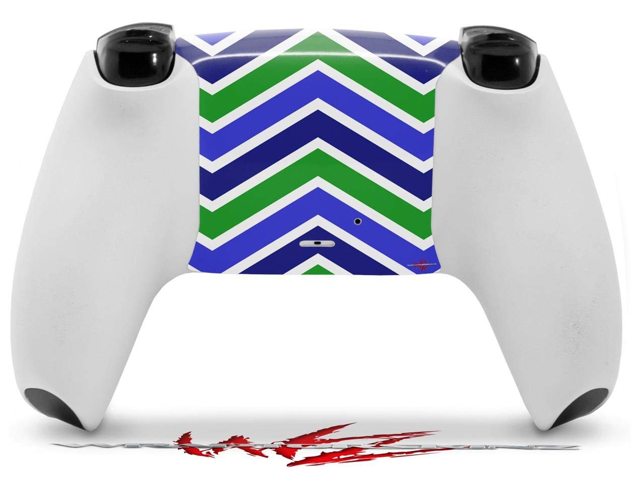 WraptorSkinz Skin Wrap compatible with Sony PS5 DualSense Controller Zig Zag Blue Green (CONTROLLER NOT INCLUDED)