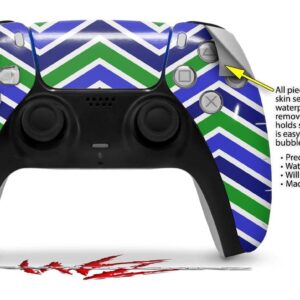 WraptorSkinz Skin Wrap compatible with Sony PS5 DualSense Controller Zig Zag Blue Green (CONTROLLER NOT INCLUDED)