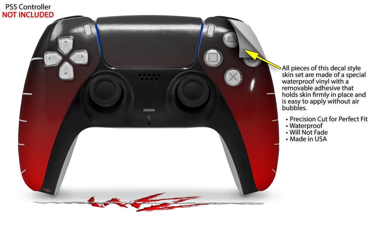 WraptorSkinz Skin Wrap compatible with Sony PS5 DualSense Controller Smooth Fades Red Black (CONTROLLER NOT INCLUDED)