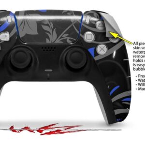 WraptorSkinz Skin Wrap compatible with Sony PS5 DualSense Controller Twisted Garden Gray and Blue (CONTROLLER NOT INCLUDED)