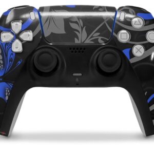 WraptorSkinz Skin Wrap compatible with Sony PS5 DualSense Controller Twisted Garden Gray and Blue (CONTROLLER NOT INCLUDED)