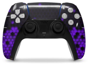 wraptorskinz skin wrap compatible with sony ps5 dualsense controller hex purple (controller not included)