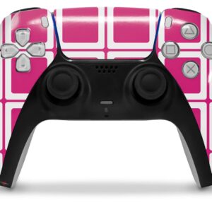 WraptorSkinz Skin Wrap compatible with Sony PS5 DualSense Controller Squared Fushia Hot Pink (CONTROLLER NOT INCLUDED)