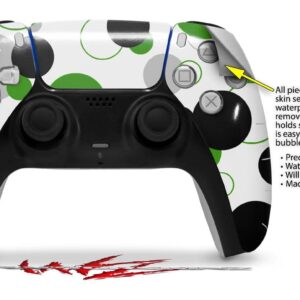 WraptorSkinz Skin Wrap compatible with Sony PS5 DualSense Controller Lots of Dots Green on White (CONTROLLER NOT INCLUDED)