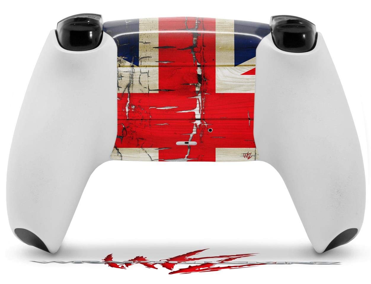 WraptorSkinz Skin Wrap compatible with Sony PS5 DualSense Controller Painted Faded and Cracked Union Jack British Flag (CONTROLLER NOT INCLUDED)