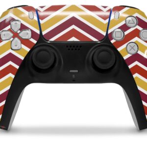 WraptorSkinz Skin Wrap compatible with Sony PS5 DualSense Controller Zig Zag Yellow Burgundy Orange (CONTROLLER NOT INCLUDED)