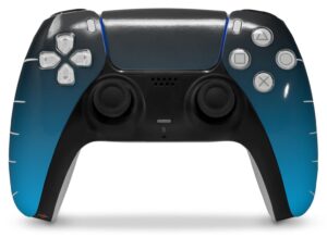 wraptorskinz skin wrap compatible with sony ps5 dualsense controller smooth fades neon blue black (controller not included)