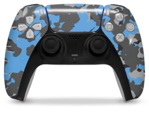 wraptorskinz skin wrap compatible with sony ps5 dualsense controller wraptorcamo old school camouflage camo blue medium (controller not included)