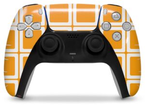 wraptorskinz skin wrap compatible with sony ps5 dualsense controller squared orange (controller not included)