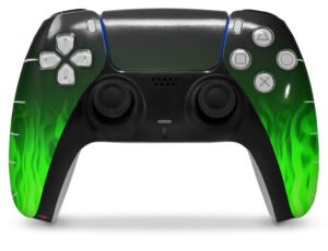 wraptorskinz skin wrap compatible with sony ps5 dualsense controller fire green (controller not included)