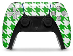 wraptorskinz skin wrap compatible with sony ps5 dualsense controller houndstooth green (controller not included)