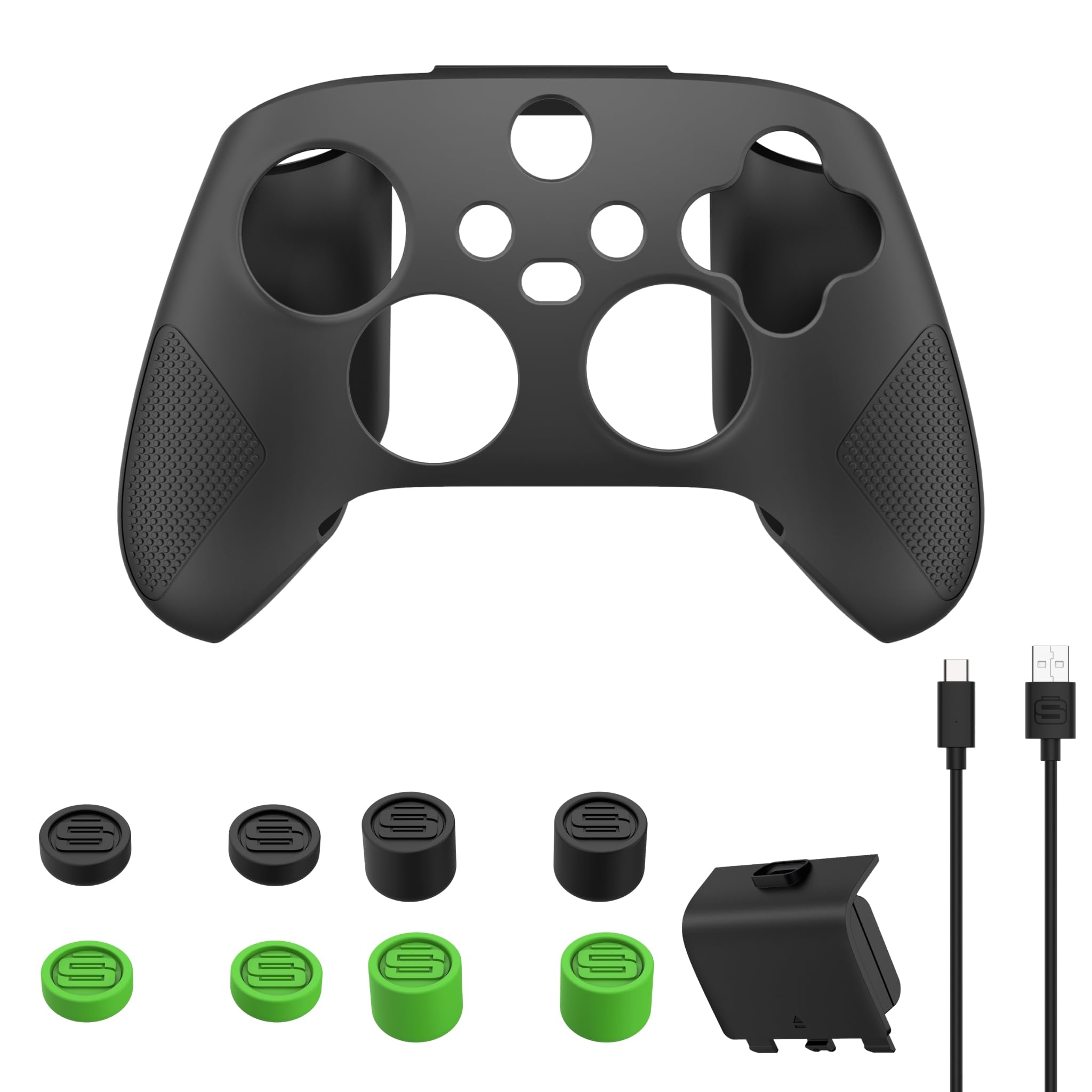 Xbox Controller Accessory Kit for Xbox Series X|S Controllers - Surge Starterpack, Protective Controller Case, Controller Grips, Thumb Grips, Charge Cable, Rechargeable Battery Pack