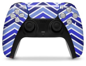 wraptorskinz skin wrap compatible with sony ps5 dualsense controller zig zag blues (controller not included)