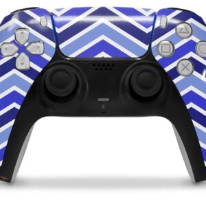 WraptorSkinz Skin Wrap compatible with Sony PS5 DualSense Controller Zig Zag Blues (CONTROLLER NOT INCLUDED)