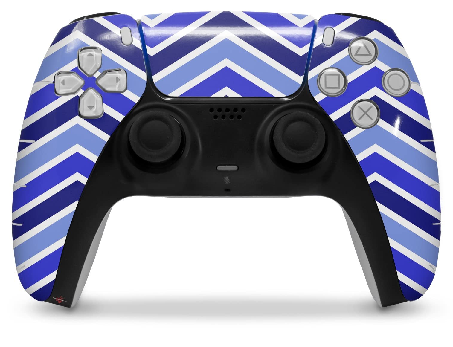 WraptorSkinz Skin Wrap compatible with Sony PS5 DualSense Controller Zig Zag Blues (CONTROLLER NOT INCLUDED)