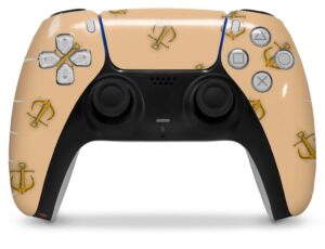 wraptorskinz skin wrap compatible with sony ps5 dualsense controller anchors away peach (controller not included)