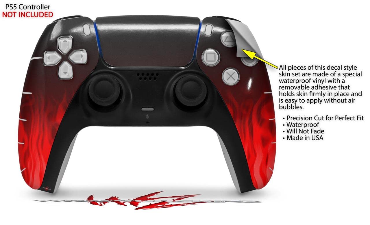 WraptorSkinz Skin Wrap compatible with Sony PS5 DualSense Controller Fire Red (CONTROLLER NOT INCLUDED)