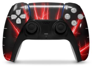 wraptorskinz skin wrap compatible with sony ps5 dualsense controller lightning red (controller not included)