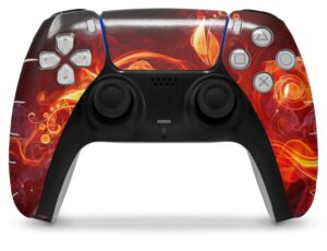 wraptorskinz skin wrap compatible with sony ps5 dualsense controller fire flower (controller not included)