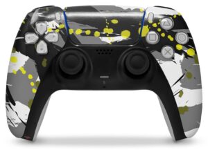 wraptorskinz skin wrap compatible with sony ps5 dualsense controller abstract 02 yellow (controller not included)