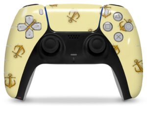 wraptorskinz skin wrap compatible with sony ps5 dualsense controller anchors away yellow sunshine (controller not included)