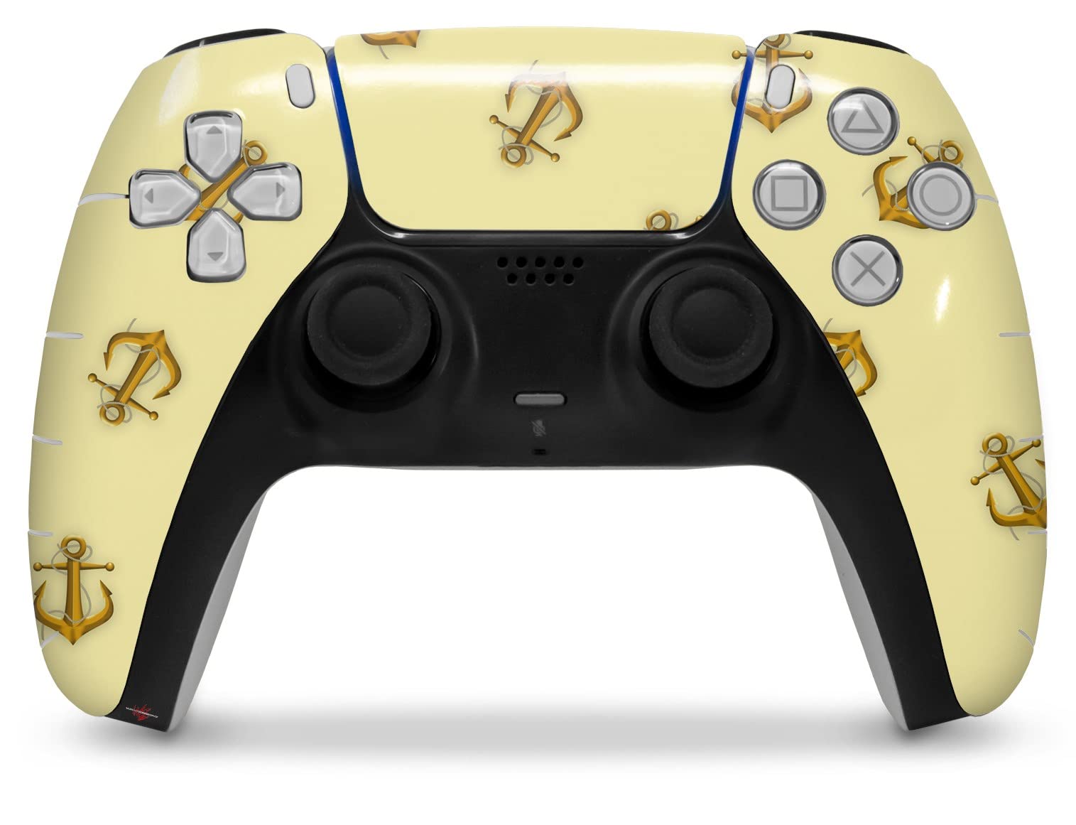 WraptorSkinz Skin Wrap compatible with Sony PS5 DualSense Controller Anchors Away Yellow Sunshine (CONTROLLER NOT INCLUDED)