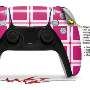 WraptorSkinz Skin Wrap compatible with Sony PS5 DualSense Controller Squared Fushia Hot Pink (CONTROLLER NOT INCLUDED)